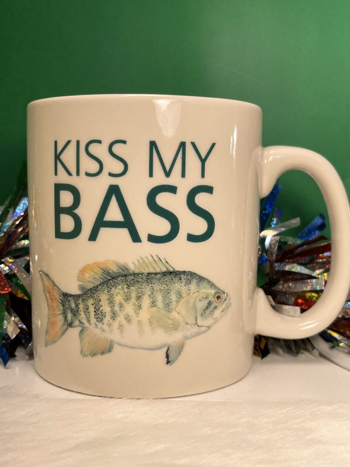 Kiss My Bass Extra Large Coffee Cup with Bass Fish Mug for Bass Lovers ...