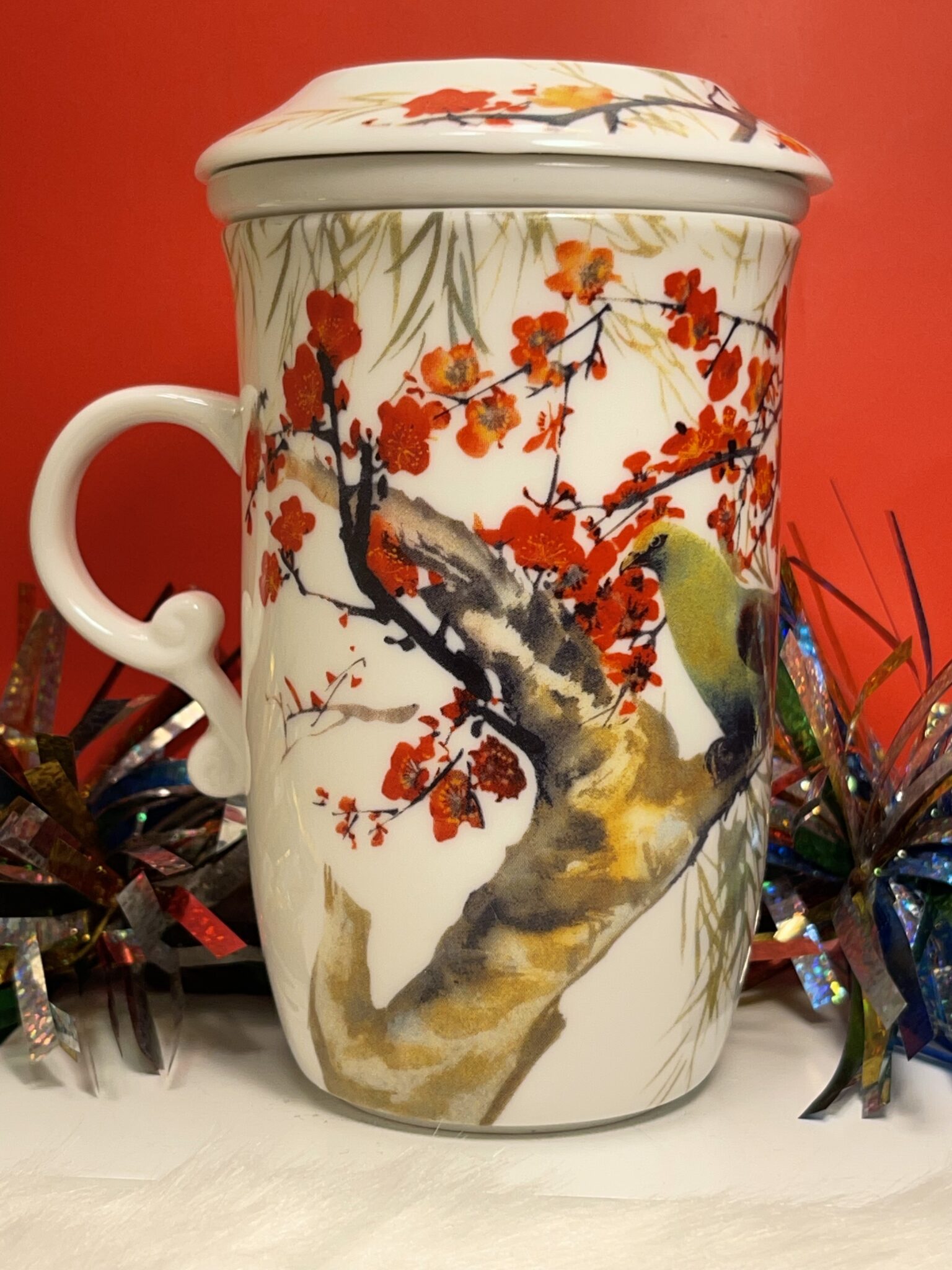Teavana Ceramics Asian Birds Loose Leaf Tea Cup Infuser Chen Haizan ...