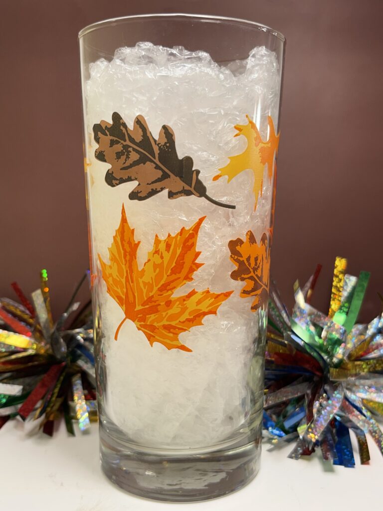 Vibrant Fall Leaves Drinking Glass with Vibrant Autumn Color Leaves ...