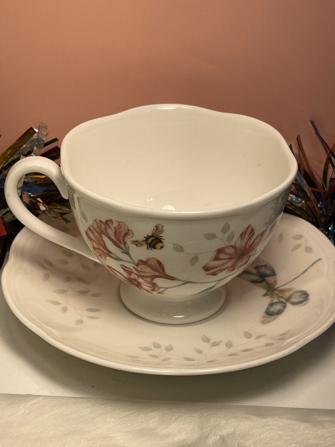 Lenox Butterfly Meadow Tiger Swallowtail Tea Cup Set with Butterfly Tea ...