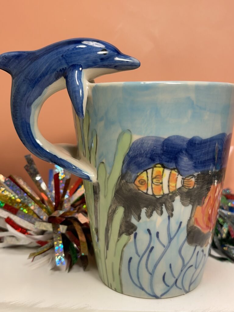 Hand Painted Dolphin Mug - CupofMood