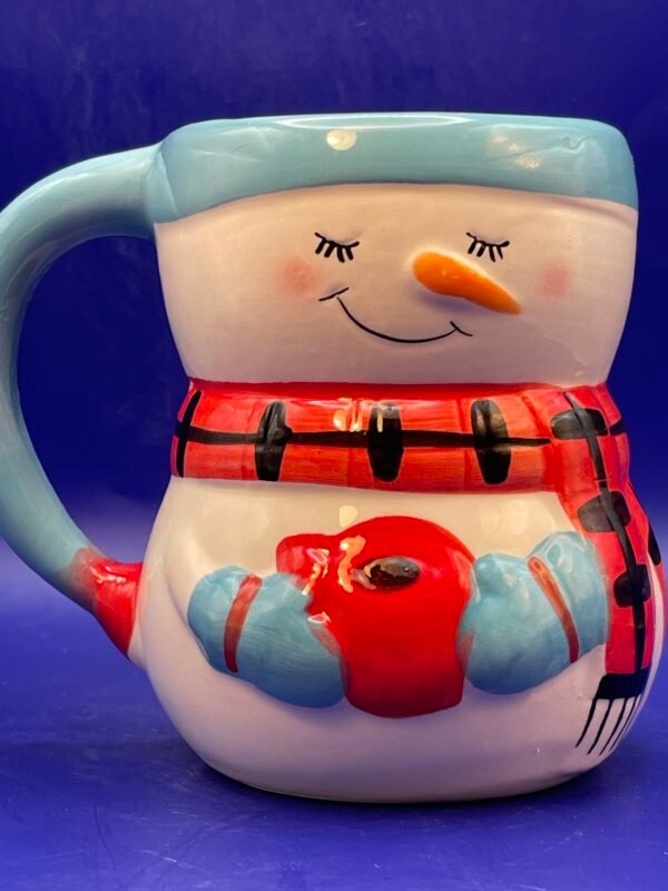 Snowman Blue and Red Mug - CupofMood